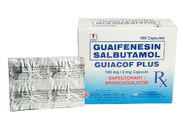 GUIACOF PLUS Guaifenesin / Salbutamol 100mg / 2mg Capsule 1's price in ...